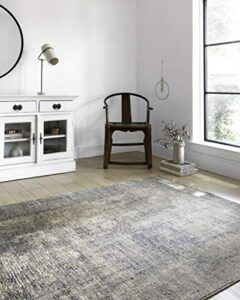 loloi ii teagan collection tea-05 denim/slate, contemporary 5′-3″ x 7′-6″ area rug