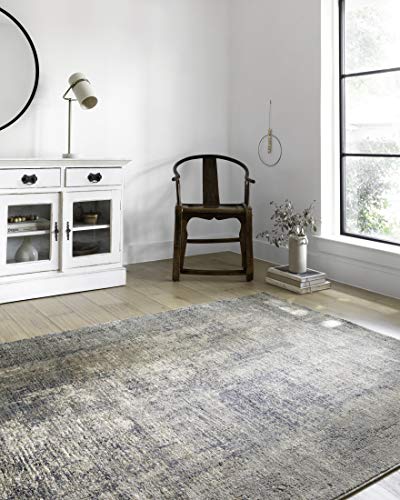 Loloi II Teagan Collection TEA-05 Denim/Slate, Contemporary 5'-3" x 7'-6" Area Rug