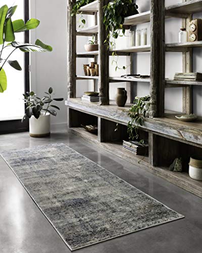 Loloi II Teagan Collection TEA-05 Denim/Slate, Contemporary 5'-3" x 7'-6" Area Rug