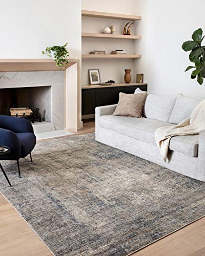 Loloi II Teagan Collection TEA-05 Denim/Slate, Contemporary 5'-3" x 7'-6" Area Rug