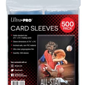 Ultra PRO Clear Card Sleeves for Standard Size Trading Cards measuring 2.5" x 3.5" (500 count pack)