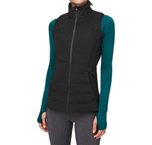 lululemon down for it all vest (black, 10)