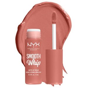 NYX PROFESSIONAL MAKEUP Smooth Whip Matte Lip Cream, Long Lasting, Moisturizing, Vegan Liquid Lipstick - Cheeks (Soft Pinky Nude)