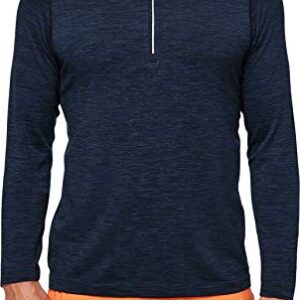 Lululemon Mens Metal Vent Tech 1/2 Zip Long Sleeve Shirt (Mineral Blue/Nautical Navy, L)