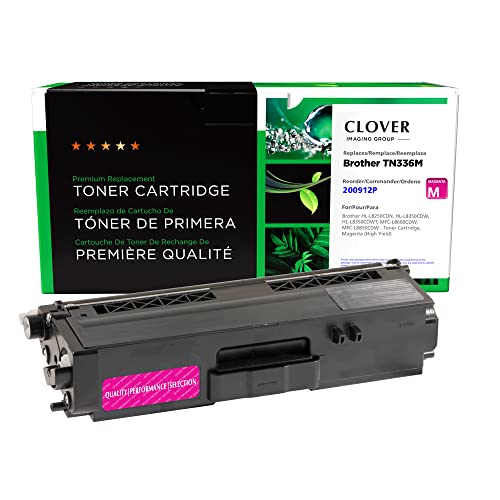 Clover Remanufactured Toner Cartridge Replacement for Brother TN336 , Magenta , High Yield