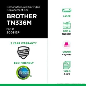 Clover Remanufactured Toner Cartridge Replacement for Brother TN336 , Magenta , High Yield