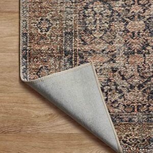 Amber Lewis x Loloi Billie Collection BIL-01 Ink / Salmon, Traditional 7'-6" x 9'-6" Area Rug