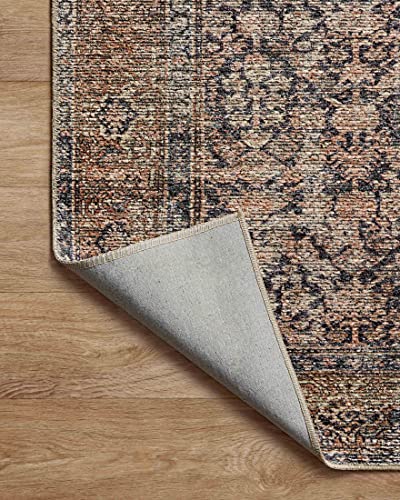 Amber Lewis x Loloi Billie Collection BIL-01 Ink / Salmon, Traditional 7'-6" x 9'-6" Area Rug