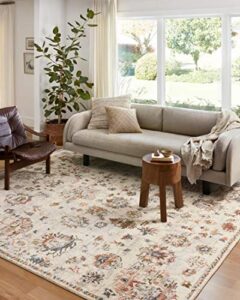 loloi ii saban collection sab-09 ivory/multi, traditional 5′-3″ x 7′-6″ area rug