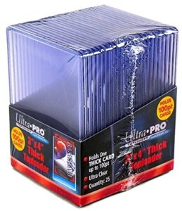 2 ultra pro 100pt top loaders – 25 100 pt toploaders per pack (50 total) – thick baseball, football, basketball, hockey, gaming