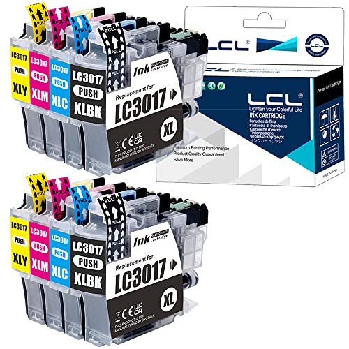 LCL Compatible Ink Cartridge Replacement for Brother LC3017 LC-3017 XL LC3017BK LC3017C LC3017M LC3017Y MFC-J5330DW MFC-J6530DW MFC-J6730DW MFC-J6930DW MFC-J5335DW (8-Pack 2Bk 2Cyan 2Magenta 2Yellow)