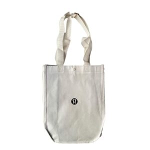 lululemon new white shopping lunch gym tote bag yoga dance tennis golf gym beach skate