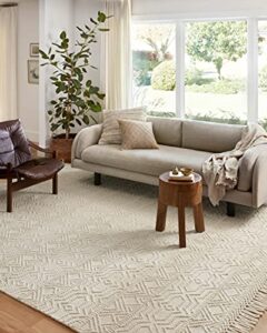 loloi ii noelle collection noe-04 ivory/ivory, geometric area rug 8′-0″ x 10′-0″