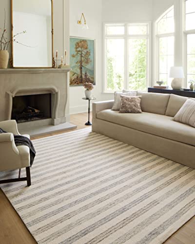 Loloi Chris Loves Julia x Chris Collection CHR-05 Ivory/Slate, Transitional 9'-3" x 13' Area Rug