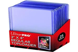 ultra pro 3″ x 4″ clear regular toploader 25ct top loaders for cards baseball card protectors hard plastic hard card sleeves toploader card protectors card top loaders