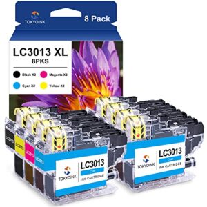 tokyoink lc3013 lc3013xl ink cartridges bk/c/m/y replacement for brother ink cartridges lc3011 lc3013 lc 3011 compatible with brother printer mfc-j690dw mfc-j497dw mfc-j491dw mfc-j895dw ink (8 pack)