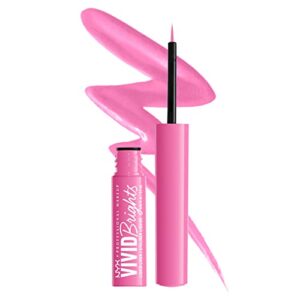 nyx professional makeup vivid brights liquid liner, smear-resistant eyeliner with precise tip – don’t pink twice