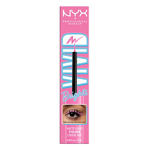 NYX PROFESSIONAL MAKEUP Vivid Brights Liquid Liner, Smear-Resistant Eyeliner with Precise Tip - Don't Pink Twice