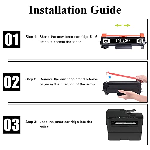 DIU (Black, 1-Pack) TN-730 TN730 Toner Cartridge Replacement Brother HL-L2350DW L2370DW/DWXL L2390DW L2395DW DCP-L2550DW MFC-L2710DW L2750DW L2750DW Printers by PALLADIUMTONER (PL TN730-1PK)