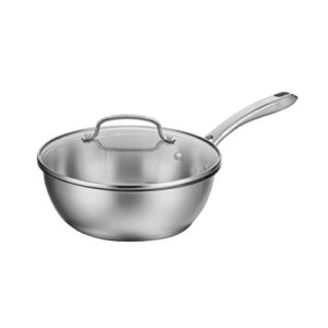 sauce pan with lid by cuisinart, 3 quart chef’s pan, stainless steel, 8335-24