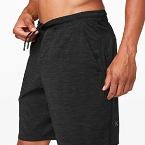 Lululemon Athletica Mens Pace Breaker Short Linerless (Heather Allover Deep Coal Black, M)