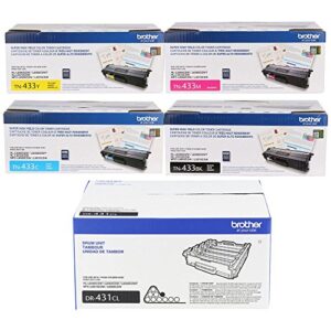 brother hl-l8260cdw toner cartridge set (tn433) with drum unit (dr431cl)