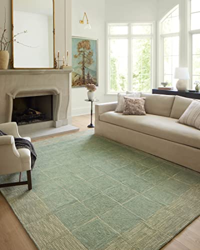 Loloi Chris Loves Julia x Francis Collection FRA-02 Green/Natural, Contemporary 9'-3" x 13' Area Rug