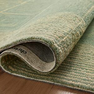 Loloi Chris Loves Julia x Francis Collection FRA-02 Green/Natural, Contemporary 9'-3" x 13' Area Rug