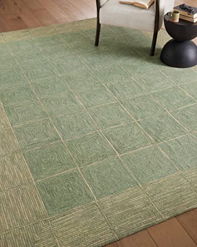 Loloi Chris Loves Julia x Francis Collection FRA-02 Green/Natural, Contemporary 9'-3" x 13' Area Rug