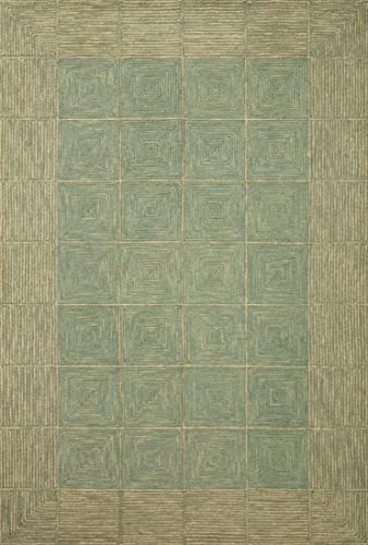 Loloi Chris Loves Julia x Francis Collection FRA-02 Green/Natural, Contemporary 9'-3" x 13' Area Rug