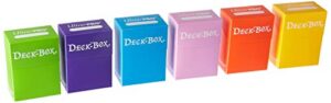 ultra pro deck box, set of 6 (orange, purple, light blue, pink, yellow, light green)