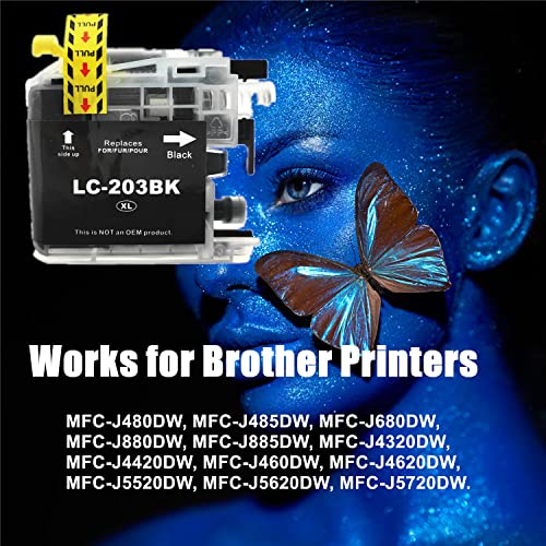 LC203BK XL Compatible Ink Cartridge for Brother LC203XL LC201XL LC203 LC201 Black cartridgesto use with MFC-J480DW MFC-J880DW MFC-J4420DW MFC-J680DW MFC-J885DW Printer (10 Pack Black)