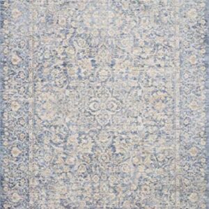 Loloi Pandora Collection Distressed Persian Vintage Area Rug, 9'6" x 12'5", Blue/Gold