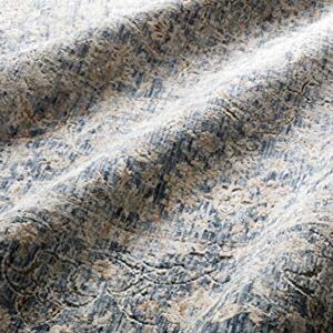 Loloi Pandora Collection Distressed Persian Vintage Area Rug, 9'6" x 12'5", Blue/Gold