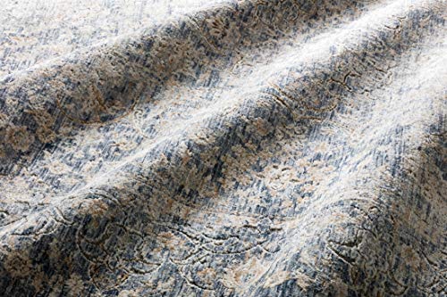 Loloi Pandora Collection Distressed Persian Vintage Area Rug, 9'6" x 12'5", Blue/Gold