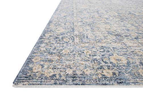 Loloi Pandora Collection Distressed Persian Vintage Area Rug, 9'6" x 12'5", Blue/Gold