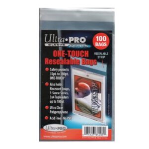 ultra pro pack of 100 one touch resealable poly bags sleeves for card holder