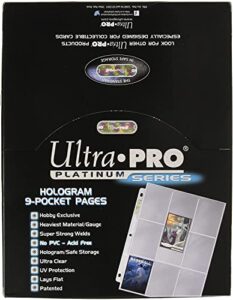 ultra pro 9 pocket pages platinum series 100 pages of card sleeves for trading card binder, baseball card binder, -pokemon card sleeves and baseball card sleeves