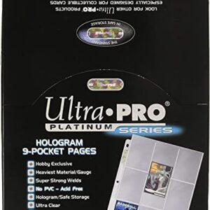 Ultra Pro 9 Pocket Pages Platinum Series 100 Pages of Card Sleeves for Trading Card Binder, Baseball Card Binder, -Pokemon Card Sleeves and Baseball Card Sleeves