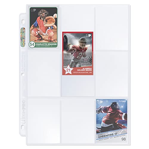 Ultra Pro 9 Pocket Pages Platinum Series 100 Pages of Card Sleeves for Trading Card Binder, Baseball Card Binder, -Pokemon Card Sleeves and Baseball Card Sleeves