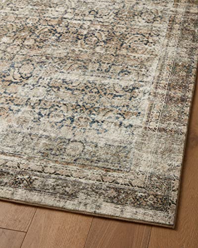 Loloi Amber Lewis x Morgan Collection MOG-02 Navy/Sand, Traditional 2' x 3'-6" Rectangle Accent Rug feat. CloudPile™