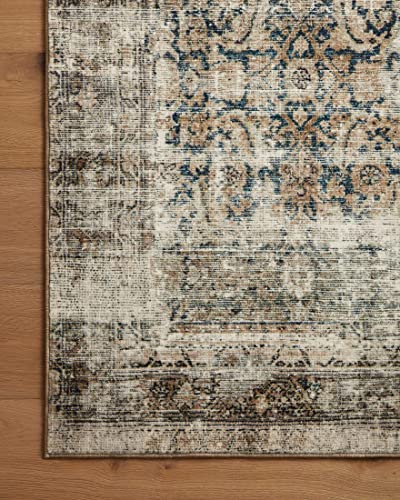 Loloi Amber Lewis x Morgan Collection MOG-02 Navy/Sand, Traditional 2' x 3'-6" Rectangle Accent Rug feat. CloudPile™