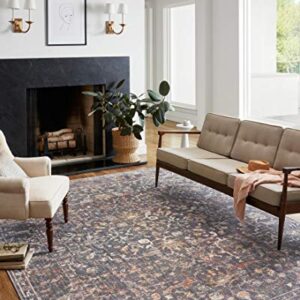 Loloi Chris Loves Julia x Rosemarie ROE-04 Graphite/Multi Oriental Area Rug 7'-9" x 7'-9" Round