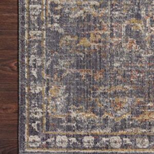 Loloi Chris Loves Julia x Rosemarie ROE-04 Graphite/Multi Oriental Area Rug 7'-9" x 7'-9" Round