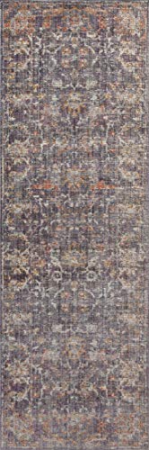 Loloi Chris Loves Julia x Rosemarie ROE-04 Graphite/Multi Oriental Area Rug 7'-9" x 7'-9" Round