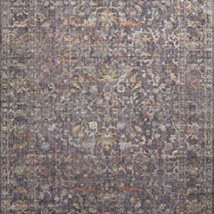 Loloi Chris Loves Julia x Rosemarie ROE-04 Graphite/Multi Oriental Area Rug 7'-9" x 7'-9" Round