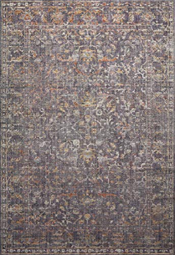 Loloi Chris Loves Julia x Rosemarie ROE-04 Graphite/Multi Oriental Area Rug 7'-9" x 7'-9" Round