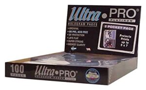 ultra pro 2-pocket platinum page with 5″ x 7″ pockets 100 ct.