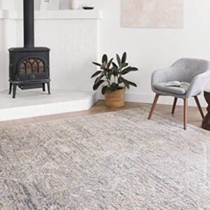 Loloi II Lucia Collection LUC-01 Grey/Sunset, Transitional 7'-9" x 10'-6" Area Rug