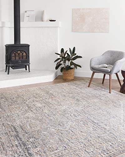 Loloi II Lucia Collection LUC-01 Grey/Sunset, Transitional 7'-9" x 10'-6" Area Rug